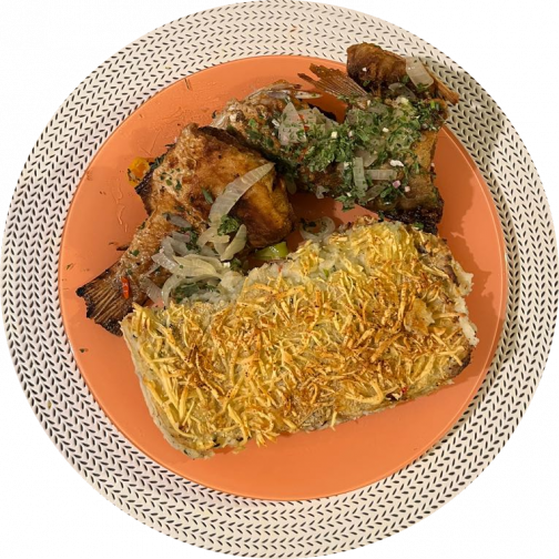 Gratin d'igname et poisson frit - Évasion exotique